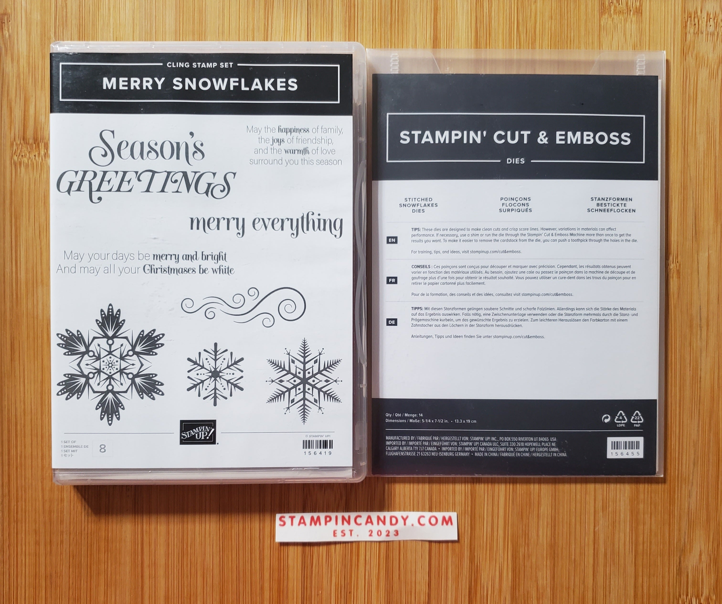 Stampin' UP! "Merry Snowflakes" Stamp Set with "Stitched Snowflakes" D ...