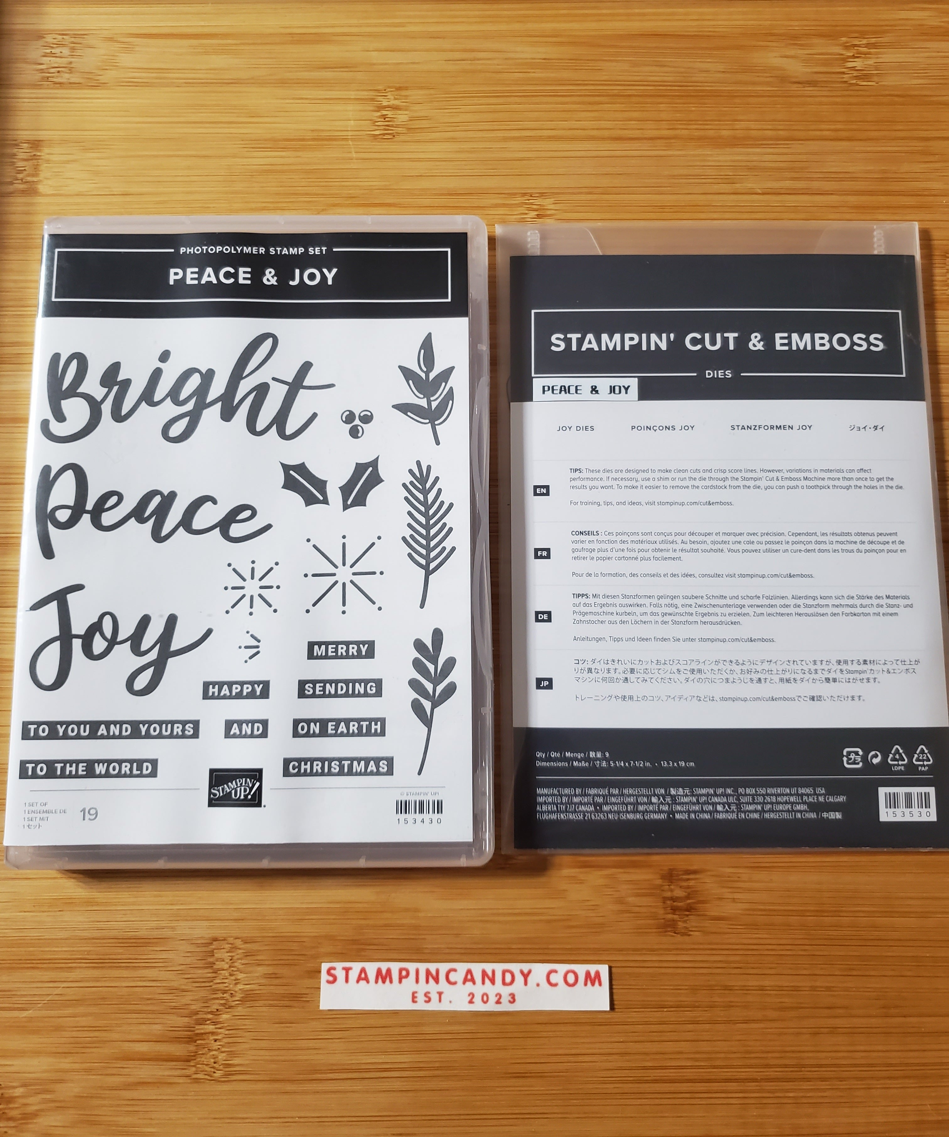 Stampin' UP! "Peace & Joy" Stamp Set with "Joy" Dies – StampinCandy.com