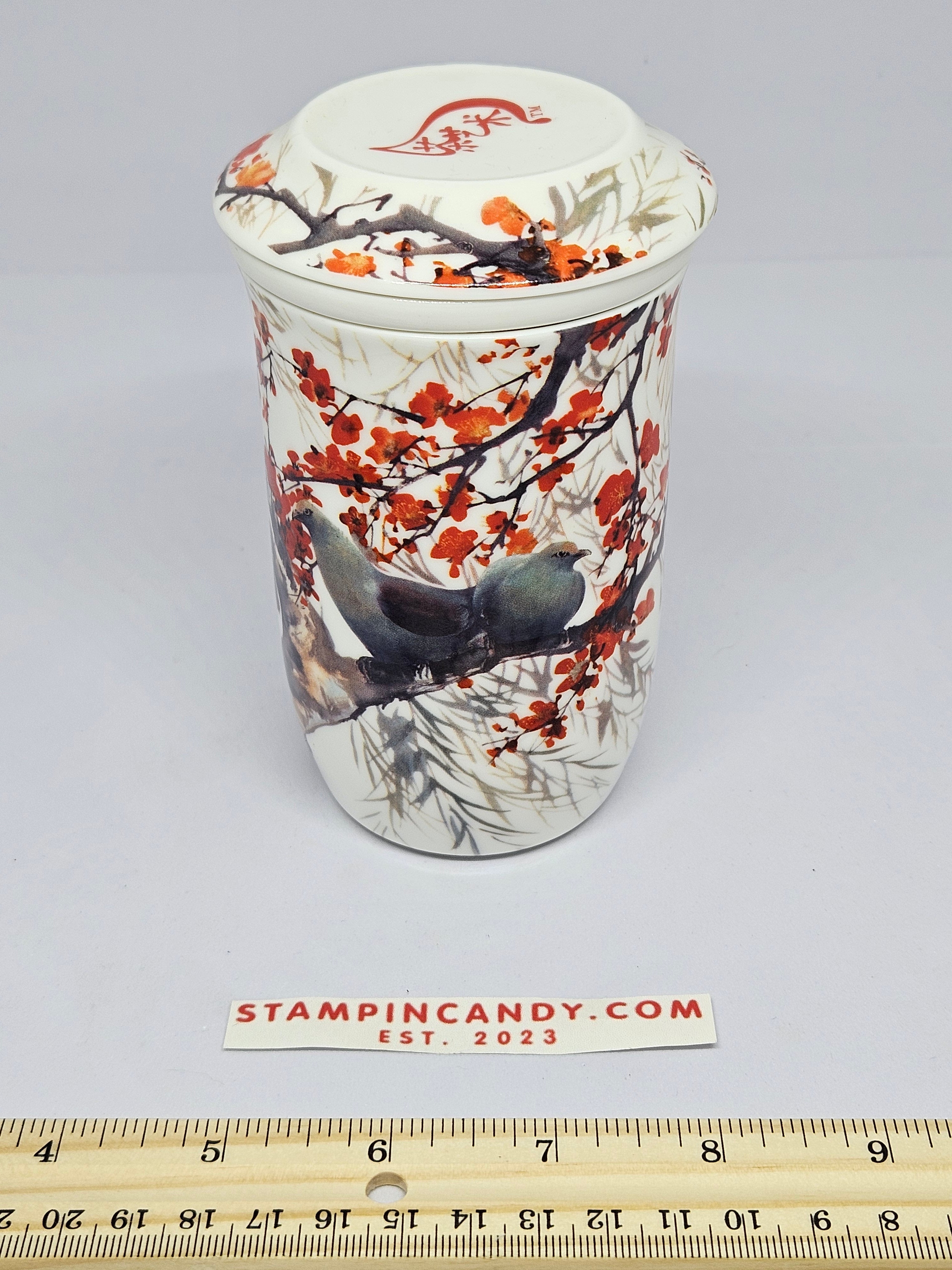 Teavana Ceramics - Tea Mug with Doves & Blossoms with Strainer and Lid ...